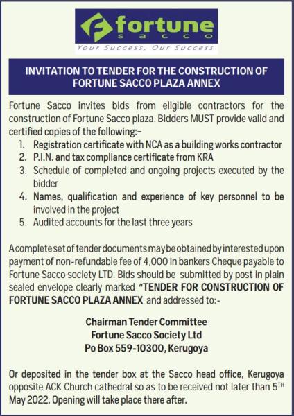 Tenders - Fortune Sacco